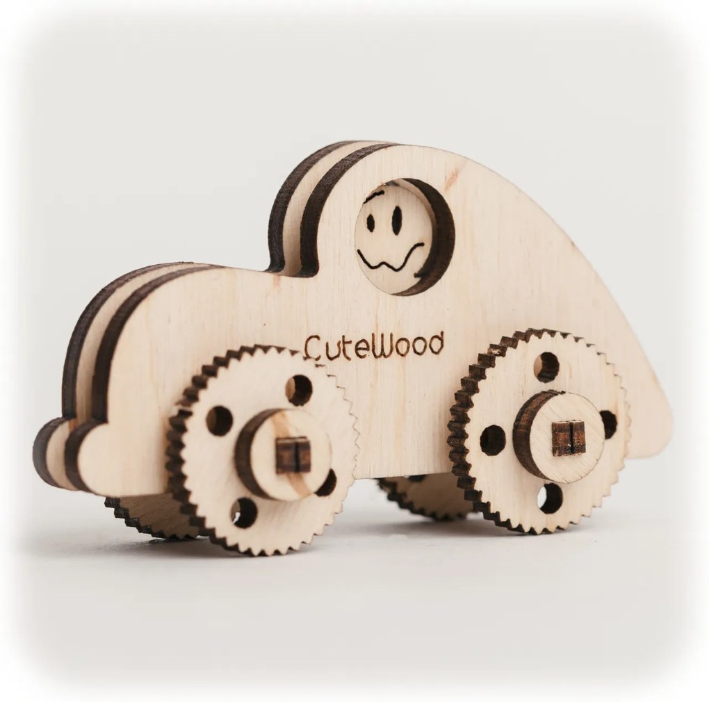 CuteWood Dřevěné 3D puzzle Auto