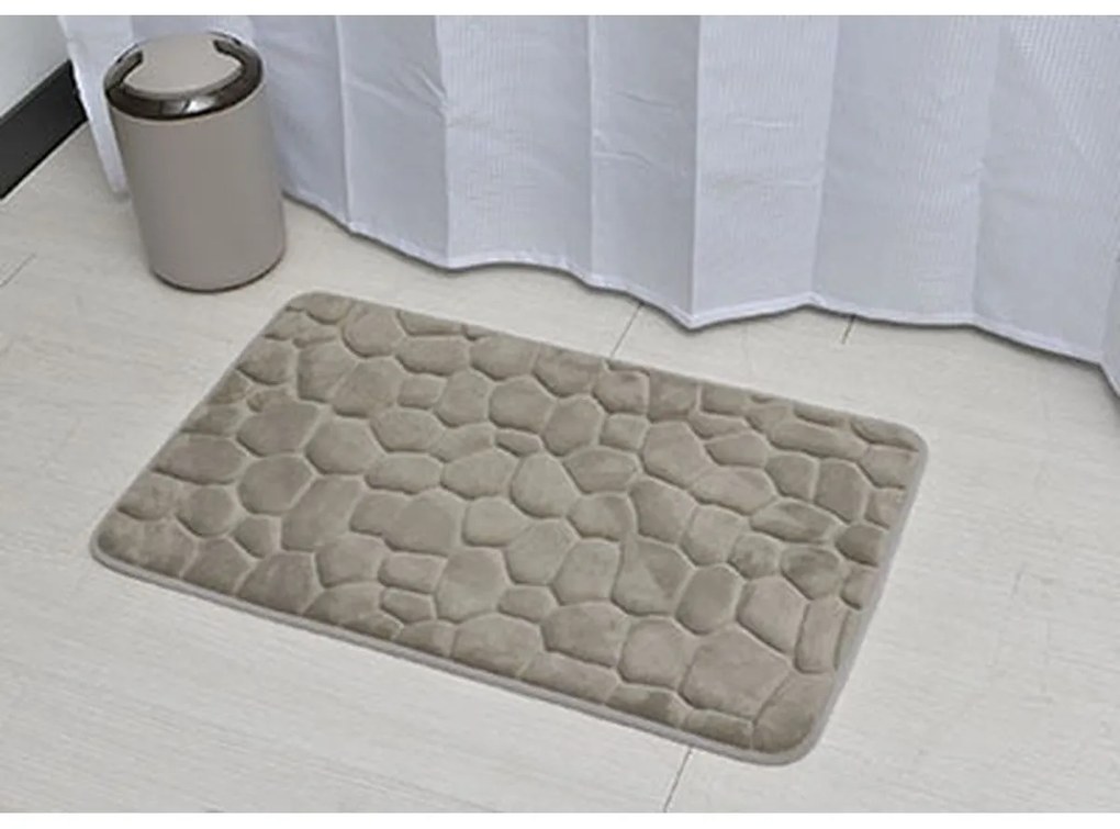 Předložka do koupelny Stones, 50x80 cm, béžová