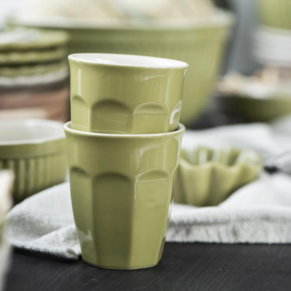 IB LAURSEN Latte hrneček Mynte Herbal Green 250 ml, zelená barva, keramika