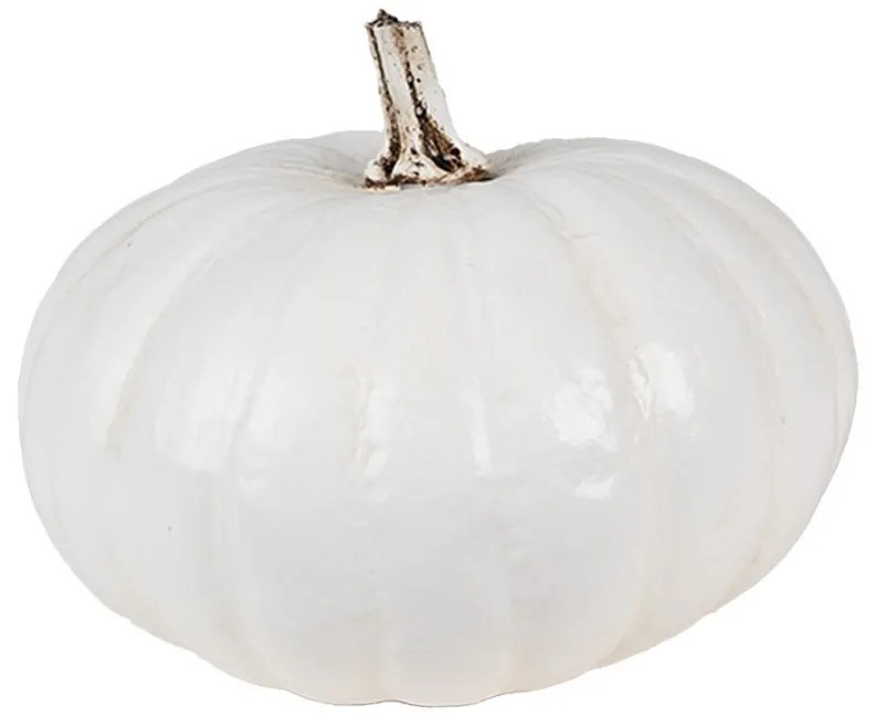 Bílá antik dekorace dýně Pumpkin Carbassa - Ø 17*13 cm