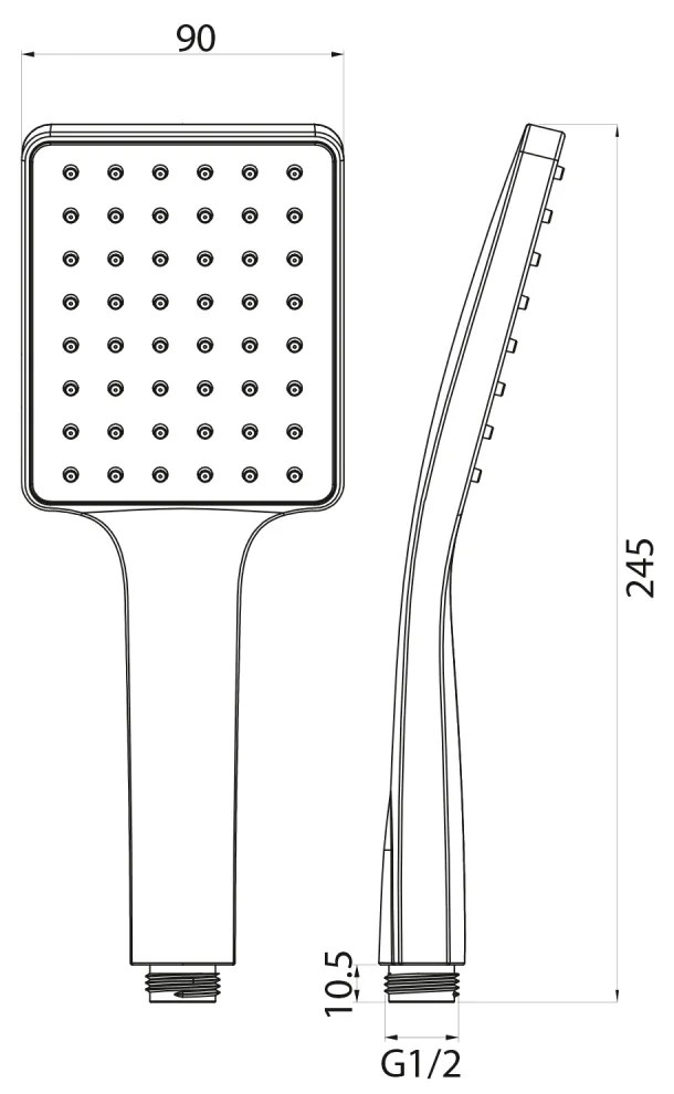 Sapho Ruční sprcha, 245mm, ABS/zlato mat SK779GB