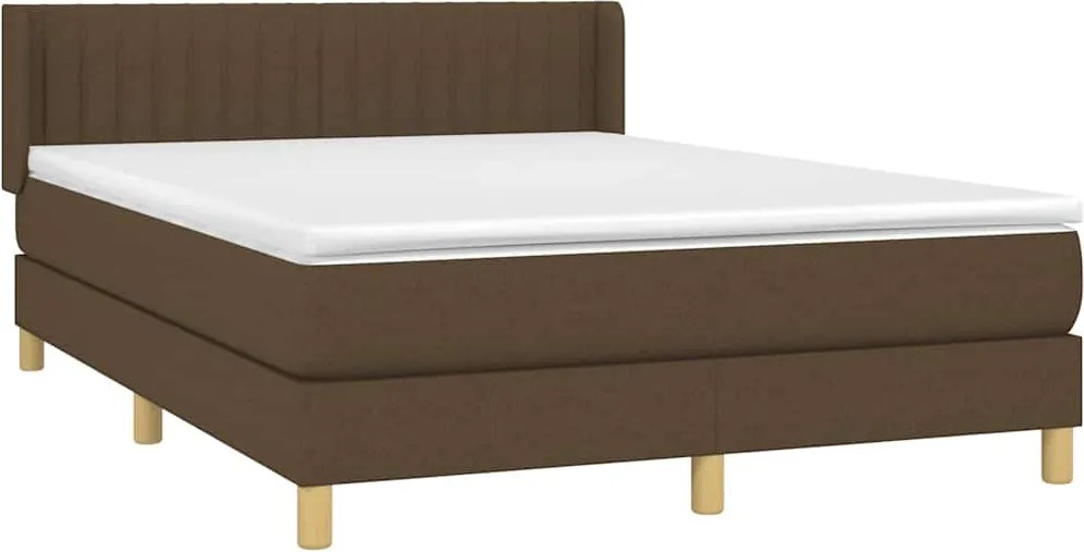 Box spring postel s matrací tmavě hnědá 140x190 cm textil 3130428