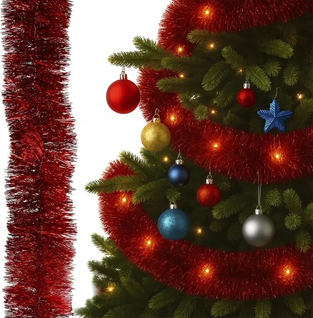 LED vánoční girlanda na stromek červená