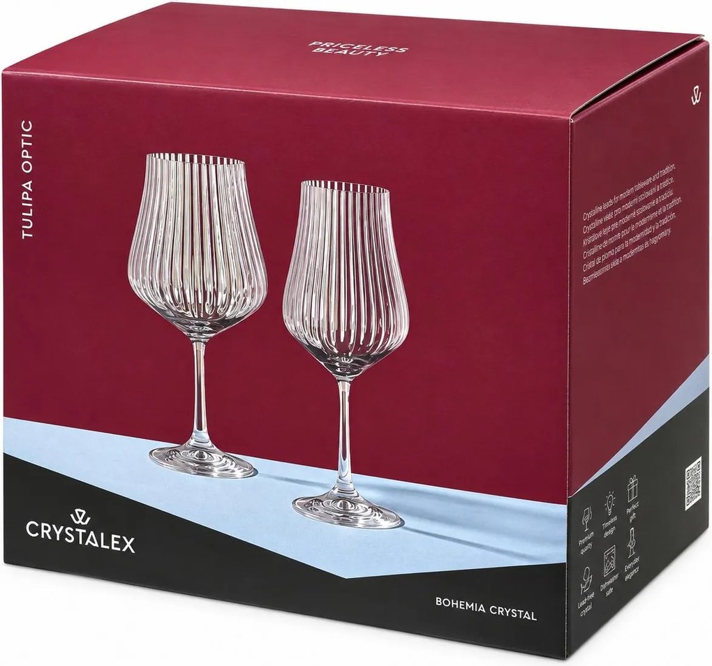 Crystalex sklenice na víno Tulipa Optic 450 ml 6 ks