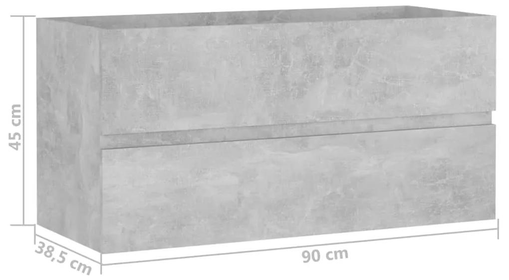 Skříňka pod umyvadlo betonově šedá 90x38,5x45 cm dřevotříska - Default Title