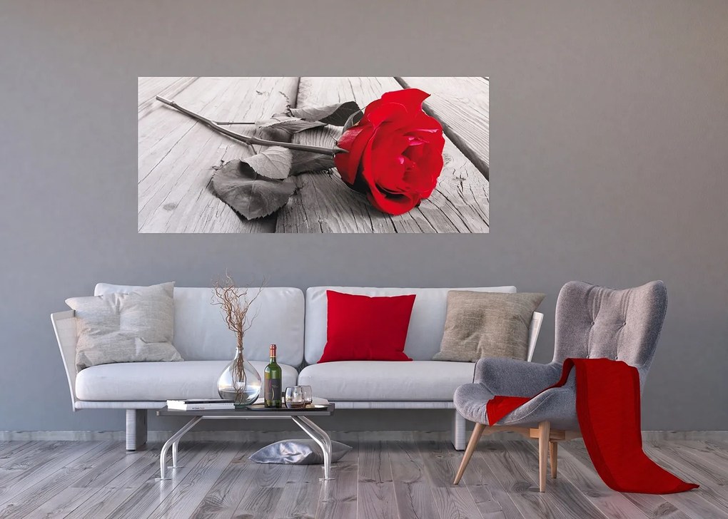 Vliesová fototapeta na zed' Červená Růže | 202 x 90 cm | DFTNH2717