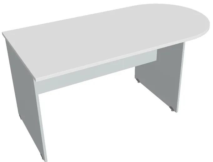 Stůl jednací oblouk 160 cm - Hobis Gate GP 1600 1 Dekor stolové desky: bílá, Dekor lamino podnože: šedá