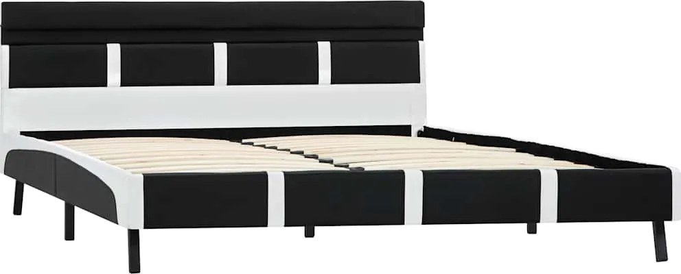 Rám postele s LED světlem černý umělá kůže 160 x 200 cm 280305