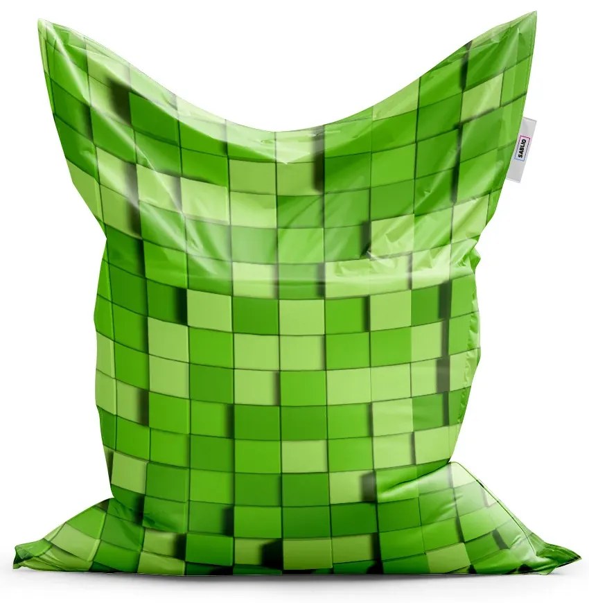 Sablio Sedací vak Classic Green Blocks 3D - 200x140 cm