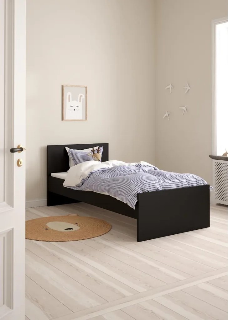 Postel Simplicity 90 x 190 cm, černý mat