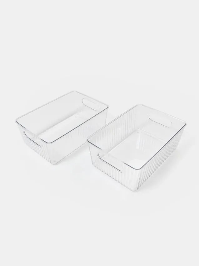 Sinsay - Rýhované úložné boxy 2 pack - clear