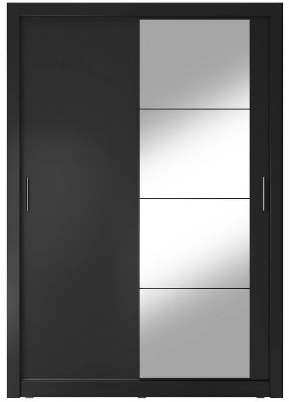 Casarredo Šatní skříň 04 ARTI 150 černá zrcadlo