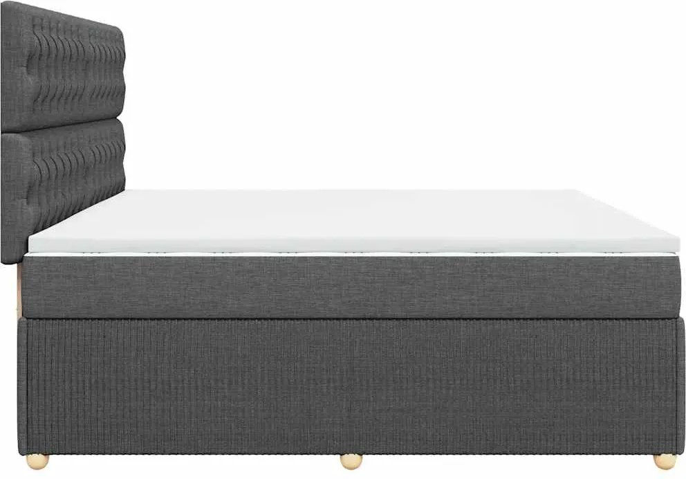 Box spring postel s matrací tmavě šedá 200x200 cm textil 3294471