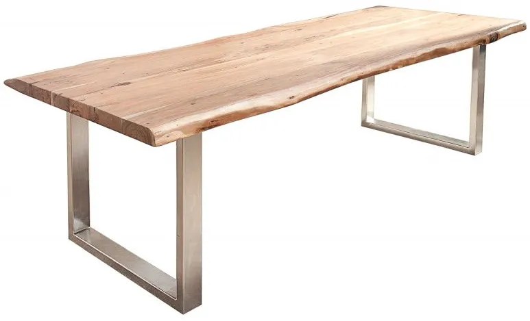 Deflee jídelní stůl MAMMUT 220-A masiv akácie JS36645masivní akáciové dřevo lakované, ocelová základna  220 cm x 80 cm x 100 cm