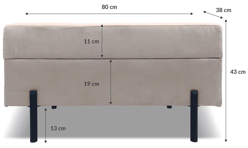 Taburet ALEN s úložným prostorem - šedý - ITAKA 51