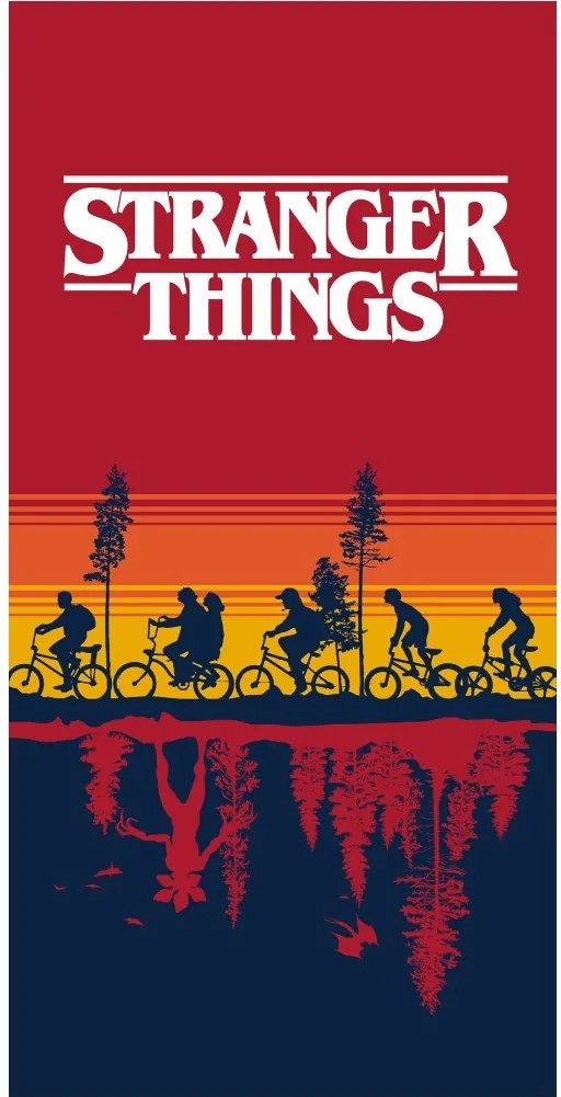 Bavlněná osuška Stranger Things - motiv Upside Down | 70 x 140 cm