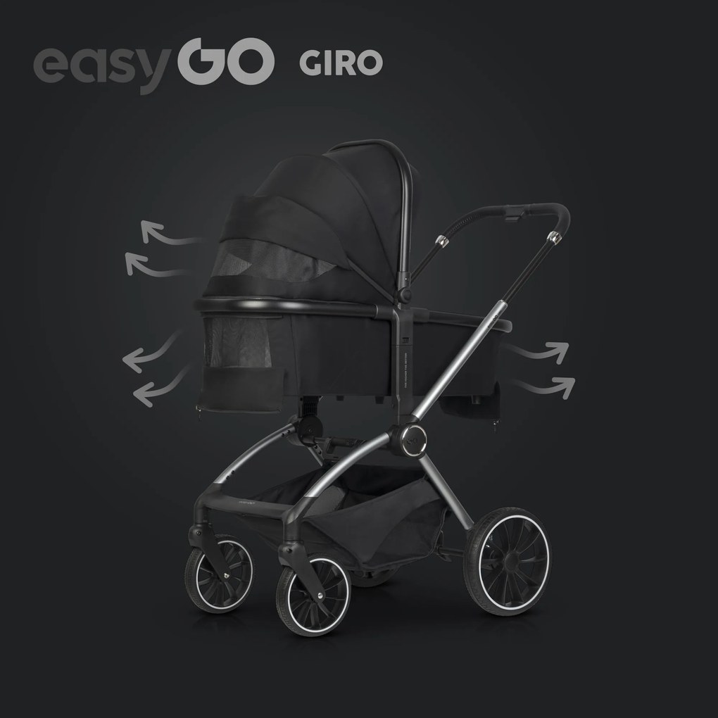 Kombinovaný kočárek EasyGo Giro 2v1 Ebony Black