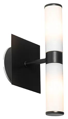 Moderní nástěnné svítidlo černé IP44 2-světlo - Vana