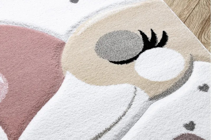 Dywany Łuszczów, Dětský kusový koberec Petit Flamingos hearts cream, 160x220, růžová, dětský pokoj