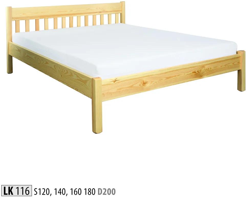 Dřevěná postel 180x200 LK116 (Barva dřeva: Olše)