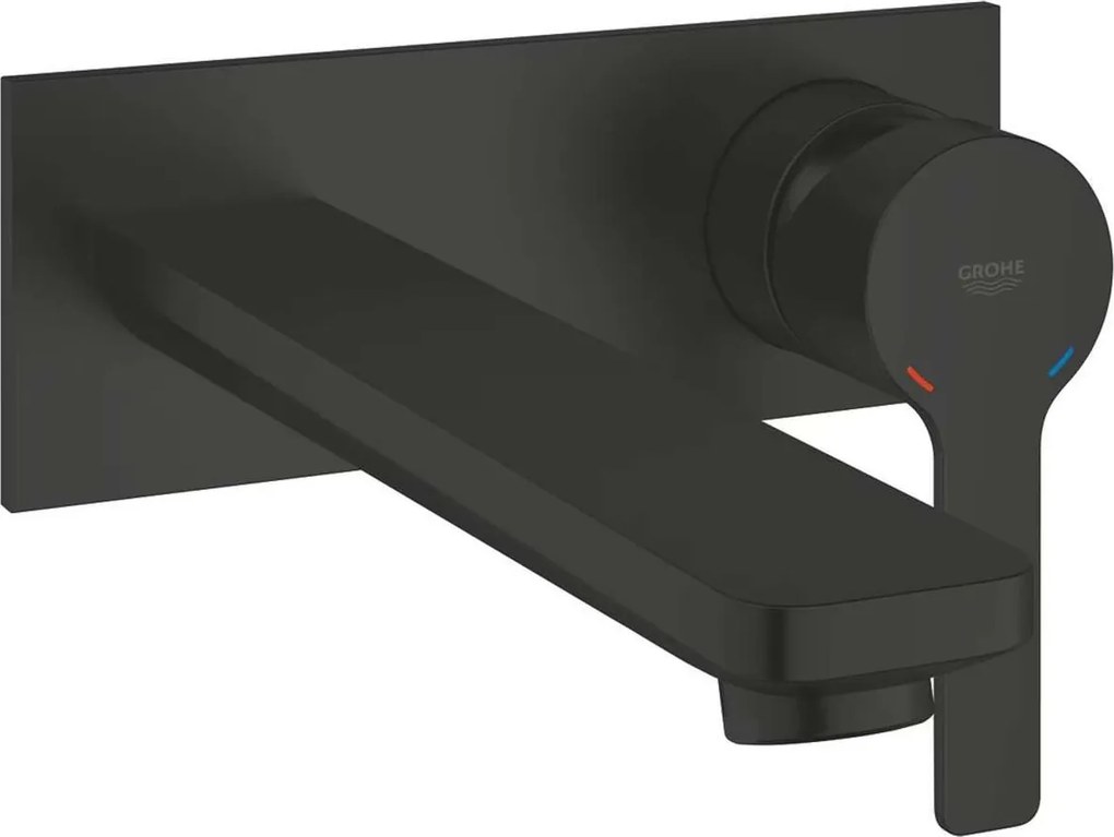 Grohe Lineare New - Umyvadlová baterie pod omítku, 2-otvorová instalace, matná černá 234442431