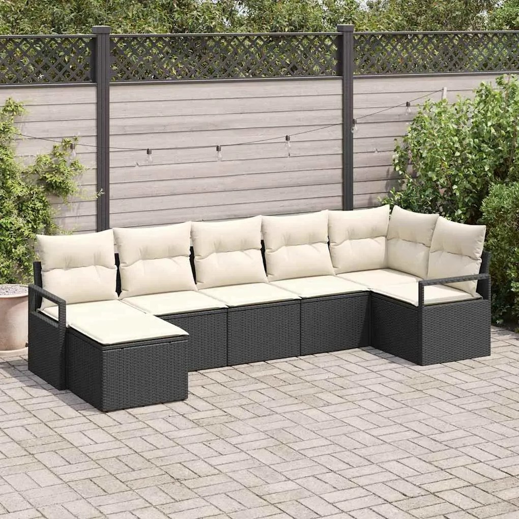 Set pohovek 7 ks Černá polyratan 3346467