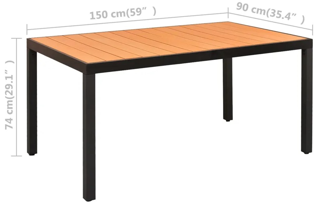 vidaXL Marketos 7dílný zahradní jídelní set černý a hnědý