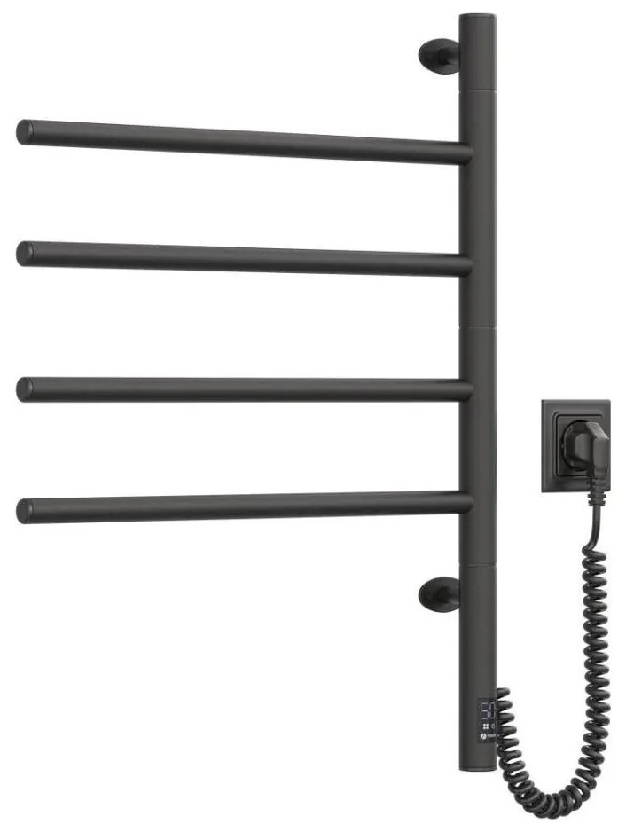 Navin Elektrický otočný sušák na ručníky s term. ARABESQUE 150W/230V 64,6cm IP44 černá 12-223033-4860