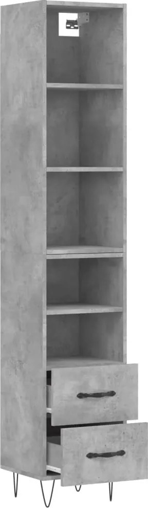 vidaXL Skříň highboard 34,5 x 34 x 180 cm kompozitní dřevo [3189761] Barva: bílá s vysokým leskem