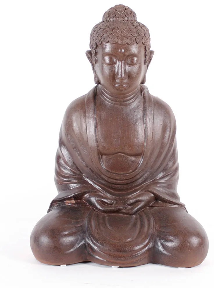 Buddha sedíci střední hnědý