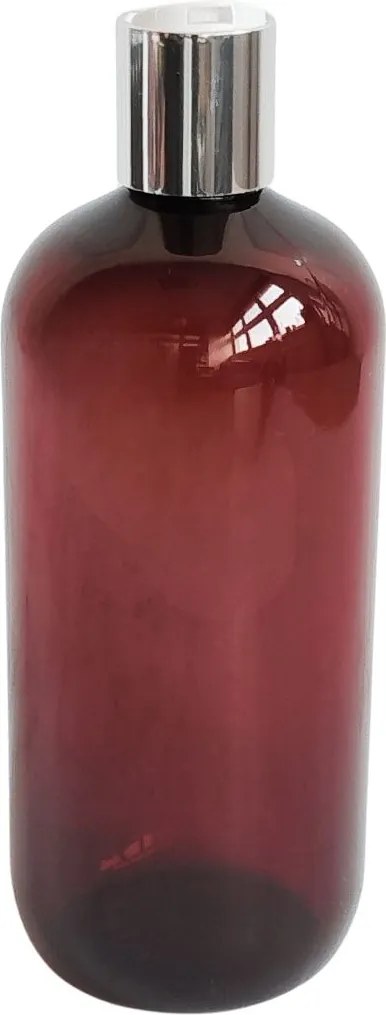 Dávkovač na mýdlo 500 ml hnědý s bílo-stříbrným DISC TOP BELA