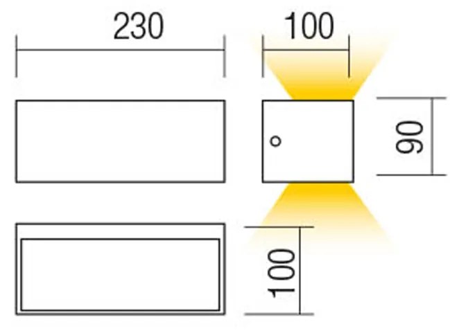 Redo 90154 nástěnné LED svítidlo Lampris tmavě šedé, 13W, 3000K, 23cm