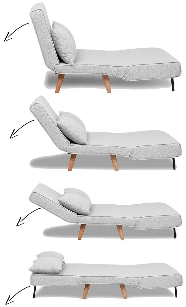 Designová rozkládací pohovka Felicitas 120 cm šedá