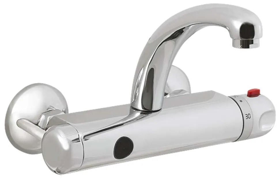 Sanela - Umyvadlová termostatická baterie, napájení 230V AC/24V DC, nerez SLU 25