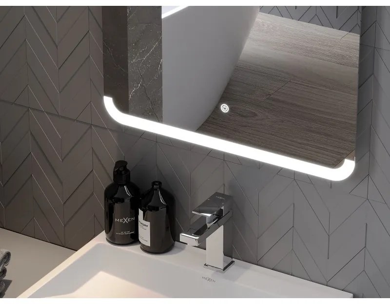 Mexen Nida podsvícené koupelnové zrcadlo 120 x 100 cm, LED 6000K, ventilátor - 9806-120-100-611-00