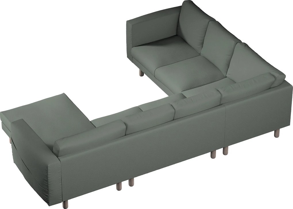 Potah na pohovku IKEA Norsborg rohová, 5-místná se šezlongem barva zelená látka pletený vzor