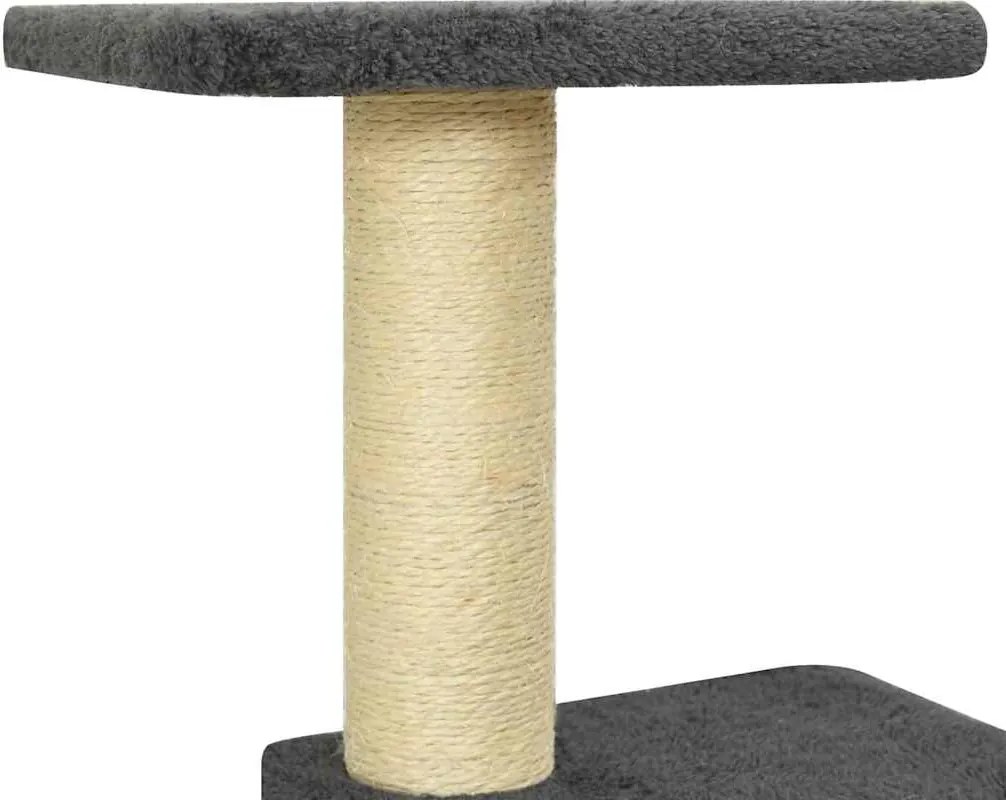 Škrabadlo pro kočky se sisalovými sloupky tmavě šedé 118,5 cm 171429