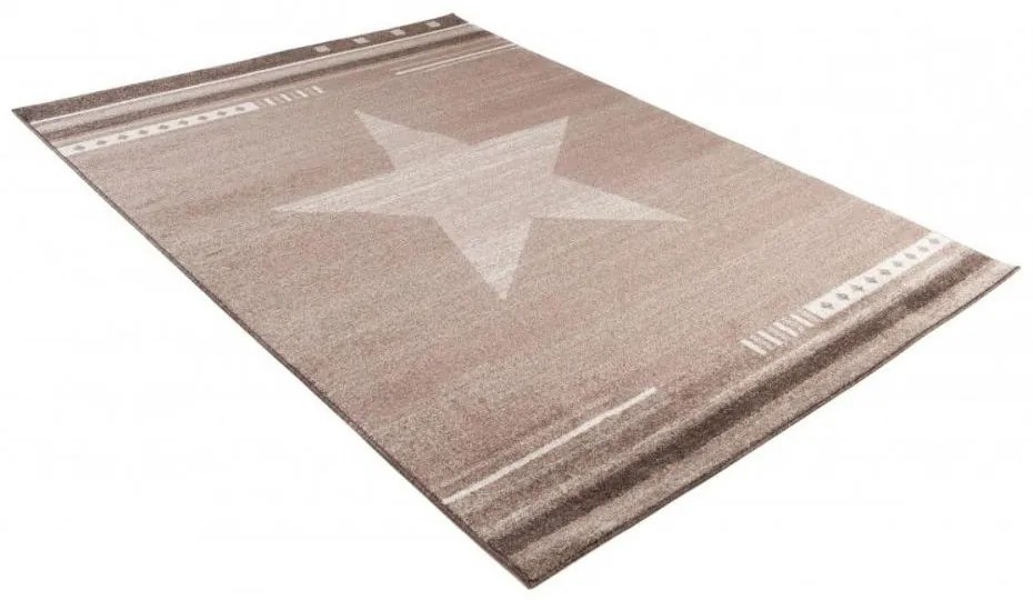 Kusový koberec Hvězda hnědý 120x170cm