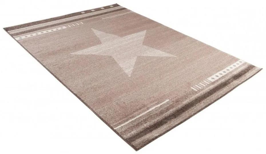 Kusový koberec Hvězda hnědý 200x290cm