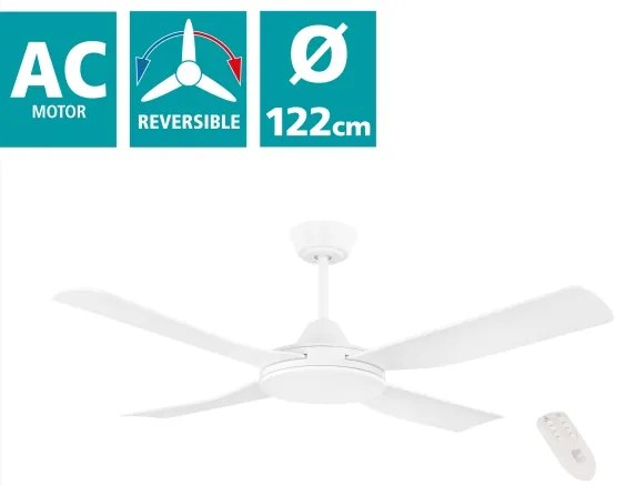 Eglo 35088 - Stropní ventilátor BONDI 52W/230V + DO bílá