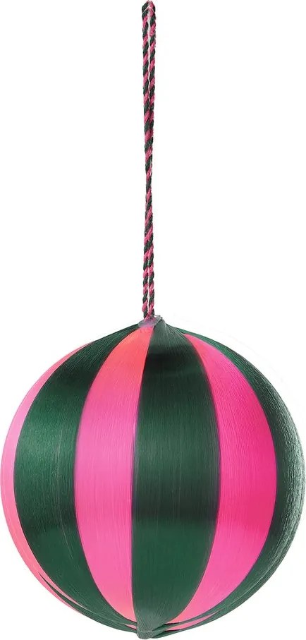 HANG ON Koule pruhy 8 cm - zelená/růžová