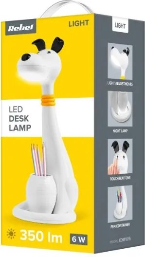 Stolní lampa dětská s regulací REBEL, pejsek