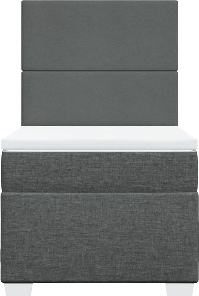 Box spring postel s matrací tmavě šedá 90x200 cm textil 3292665