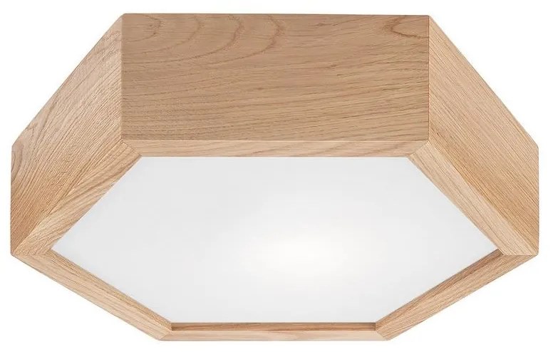 Lamkur | Stropní svítidlo OAK HEX 1xE27/60W/230V pr. 32 cm dub | LA42657