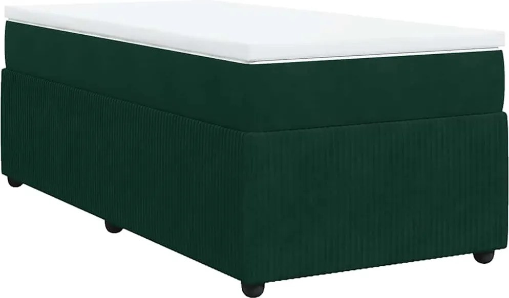 Box spring postel s matrací tmavě zelená 90x200 cm samet 3285617