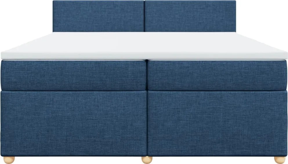 Box spring postel s matrací modrá 200x200 cm textil 3286786