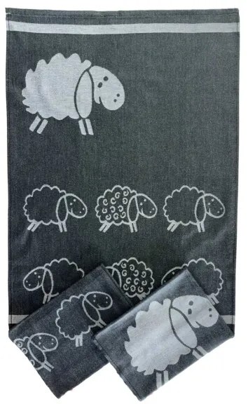 SVITAP sleep well Kuchyňské utěrky Extra savé Ovce 2 černá 50x70 cm, 3 ks