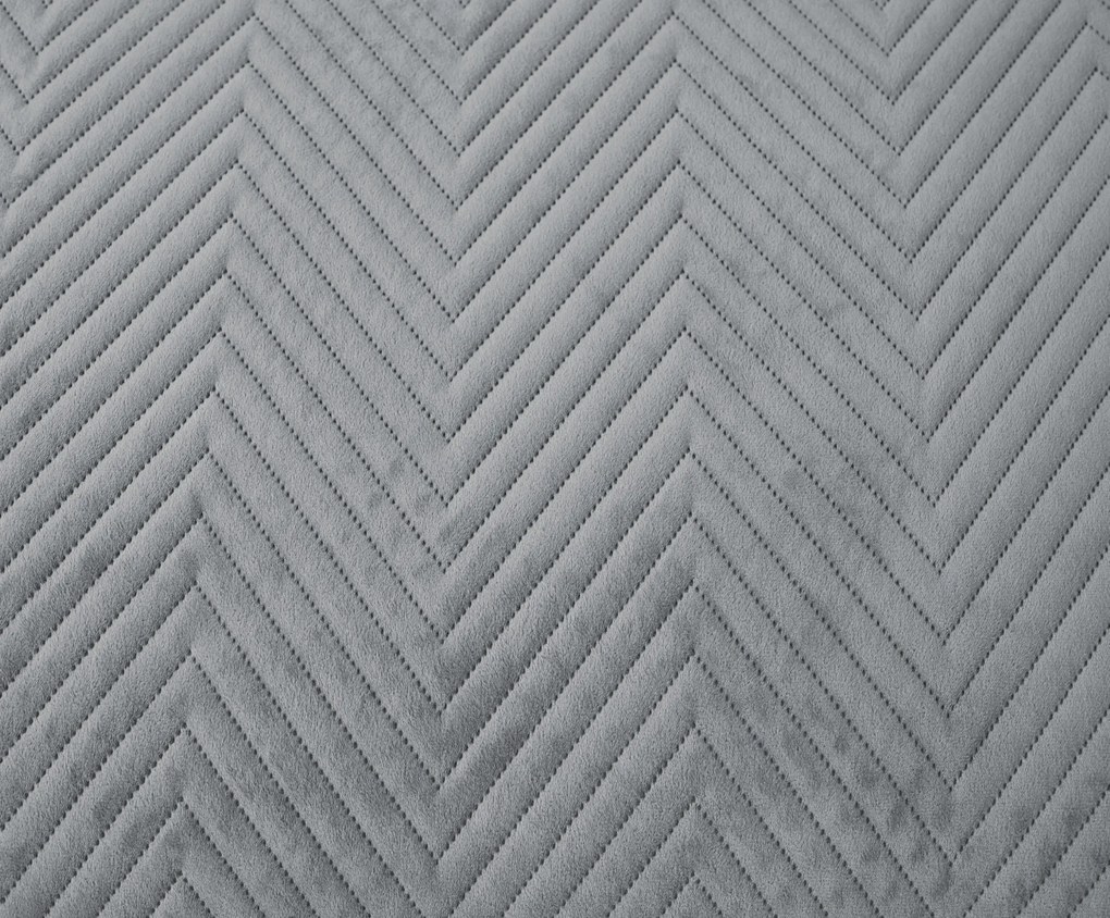 Šedý sametový přehoz na postel ARROW VELVET Rozměr: 220 x 240 cm