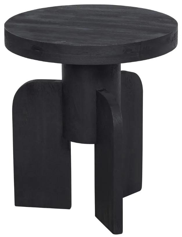 OnaDnes -20% Hoorns Černý mangový odkládací stolek Tate 45 cm