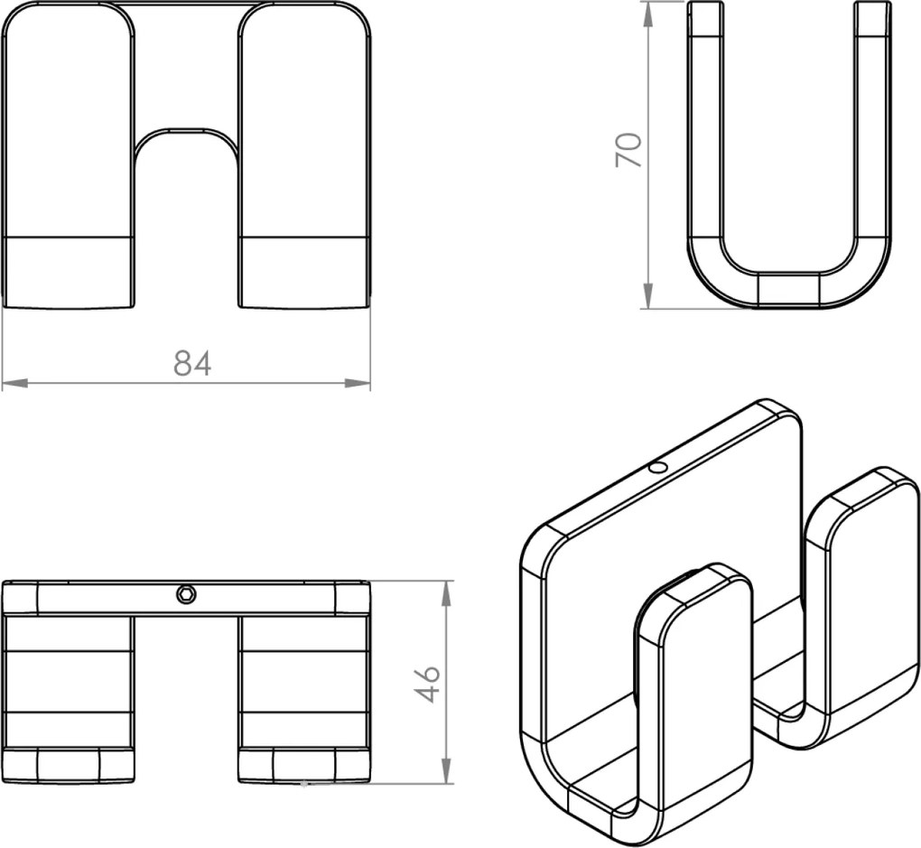 Gedy Gedy, OUTLINE dvojitý háček, černá mat, 322814